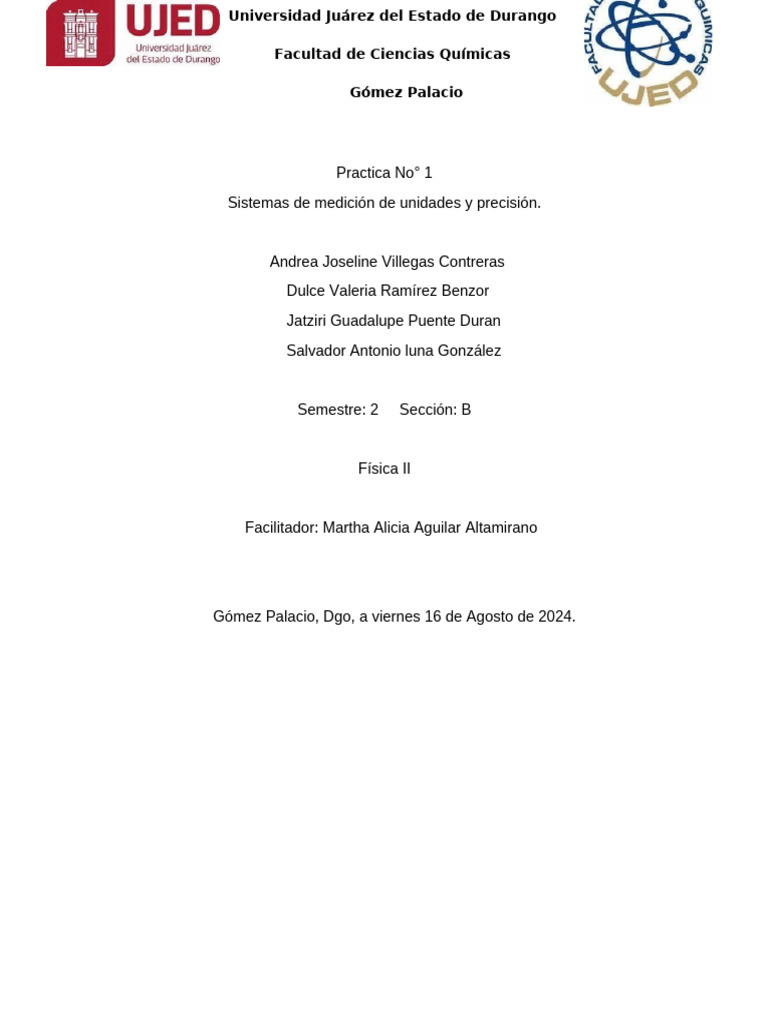Practica 1 Fisica 2b | PDF | Medición | Instrumentación