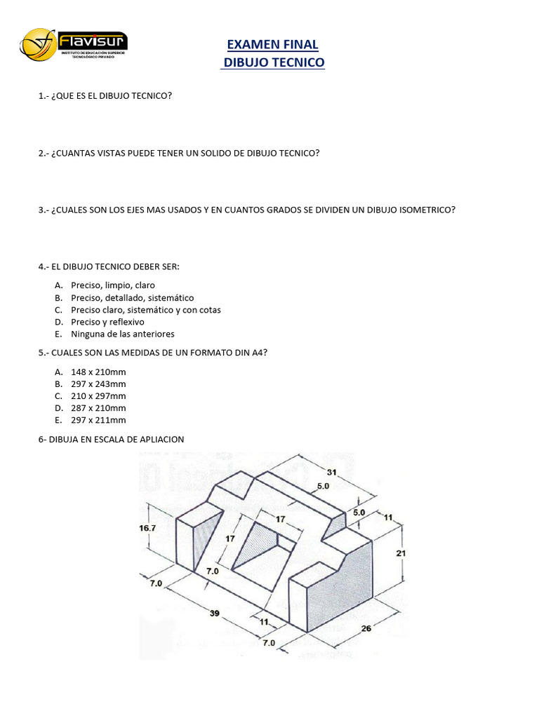 Examen Final de Dibujo Técnico | PDF