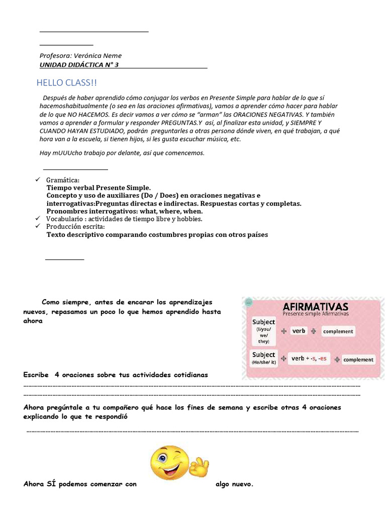 CARTILLAS | PDF | Oración (Lingüística) | Verbo