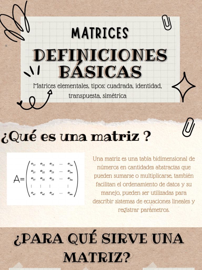 Tipos de Matrices: Cuadrada, Identidad y Más | PDF | Matriz ...
