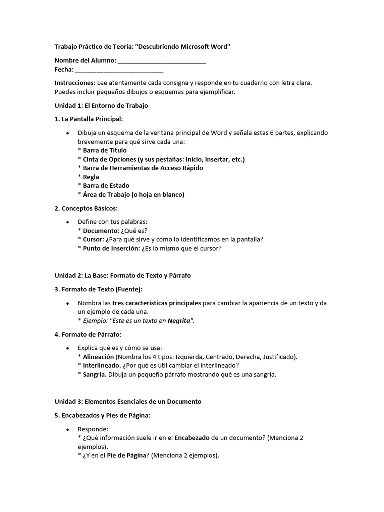 Trabajo Práctico de Word | PDF | Microsoft Word | Software