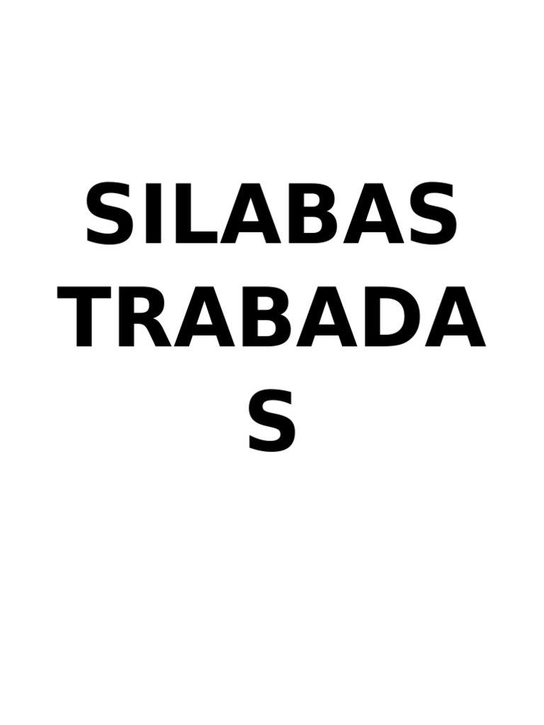 Tareas Silabas Trabadas | PDF