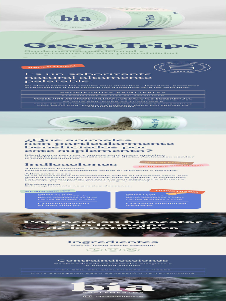 Bia Green Tripe PDF | PDF | Alimentos | Perros
