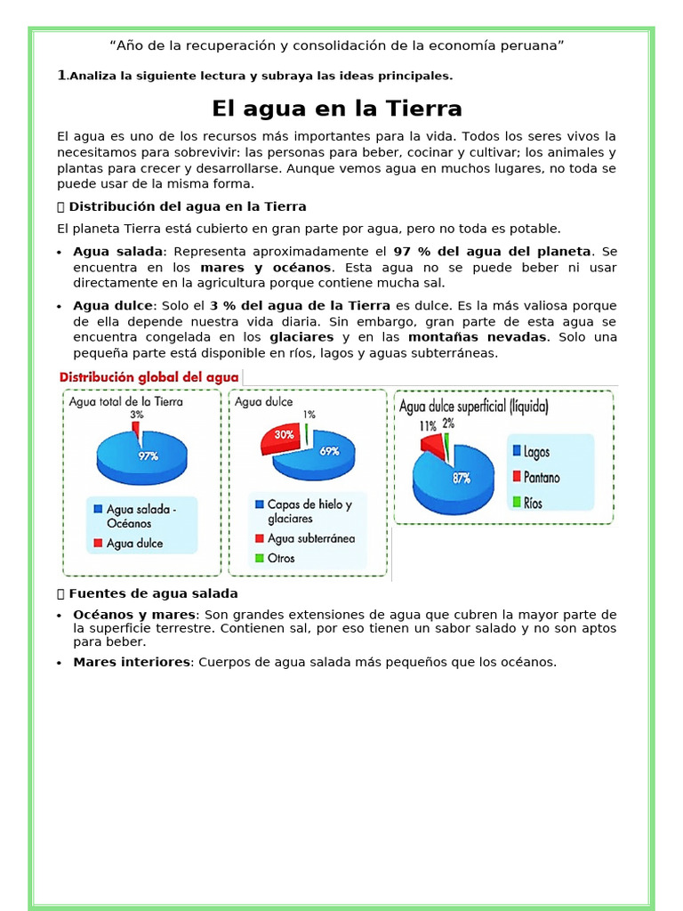 Ficha-Viern-ps-el Agua en El Planeta | PDF | Agua | Agua dulce