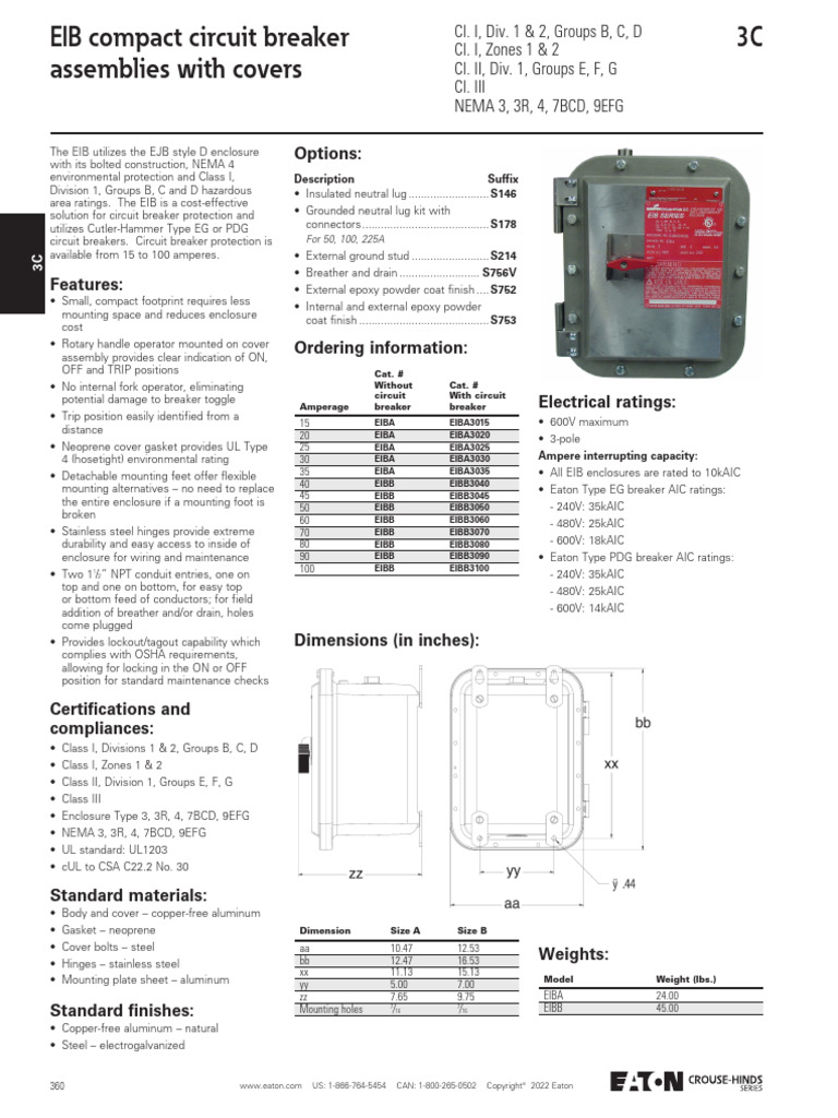 Crouse Hinds Eib Circuit Breakers Catalog Page (1) | PDF | Electricity ...