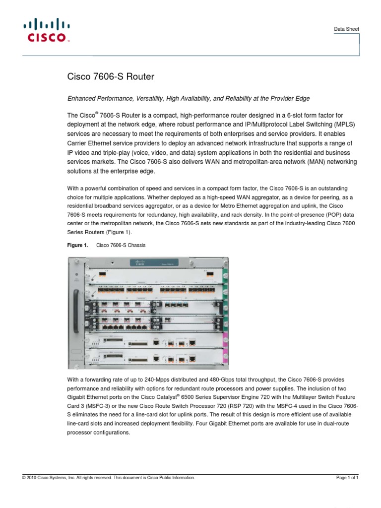 Cisco 7606-S Chassis | Network Switch | Multiprotocol Label Switching