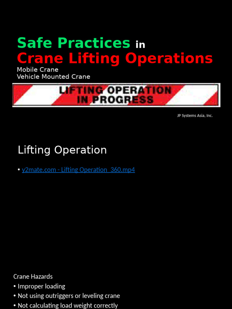 Lifting Presentation2 | PDF | Crane (Machine) | Safety