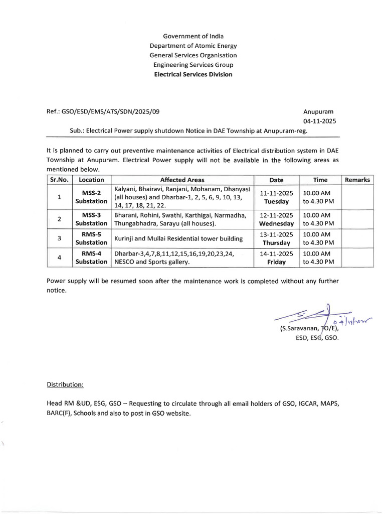 Shutdown Notice 09 | PDF