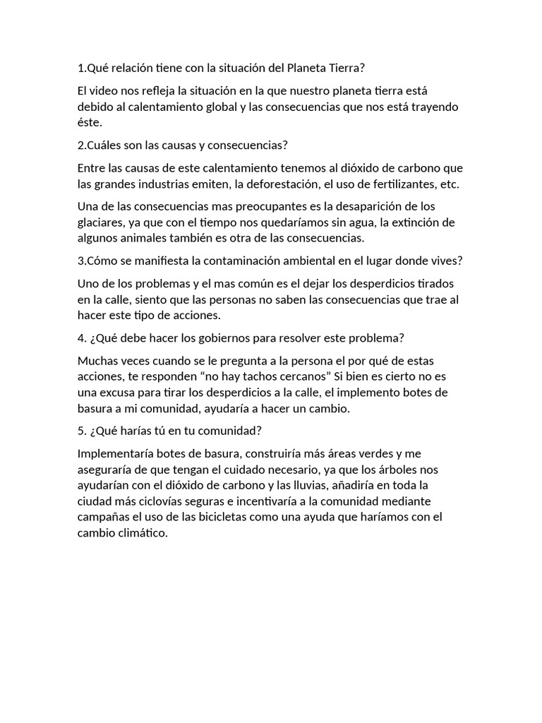 Calentamiento Global - Pedraza | PDF