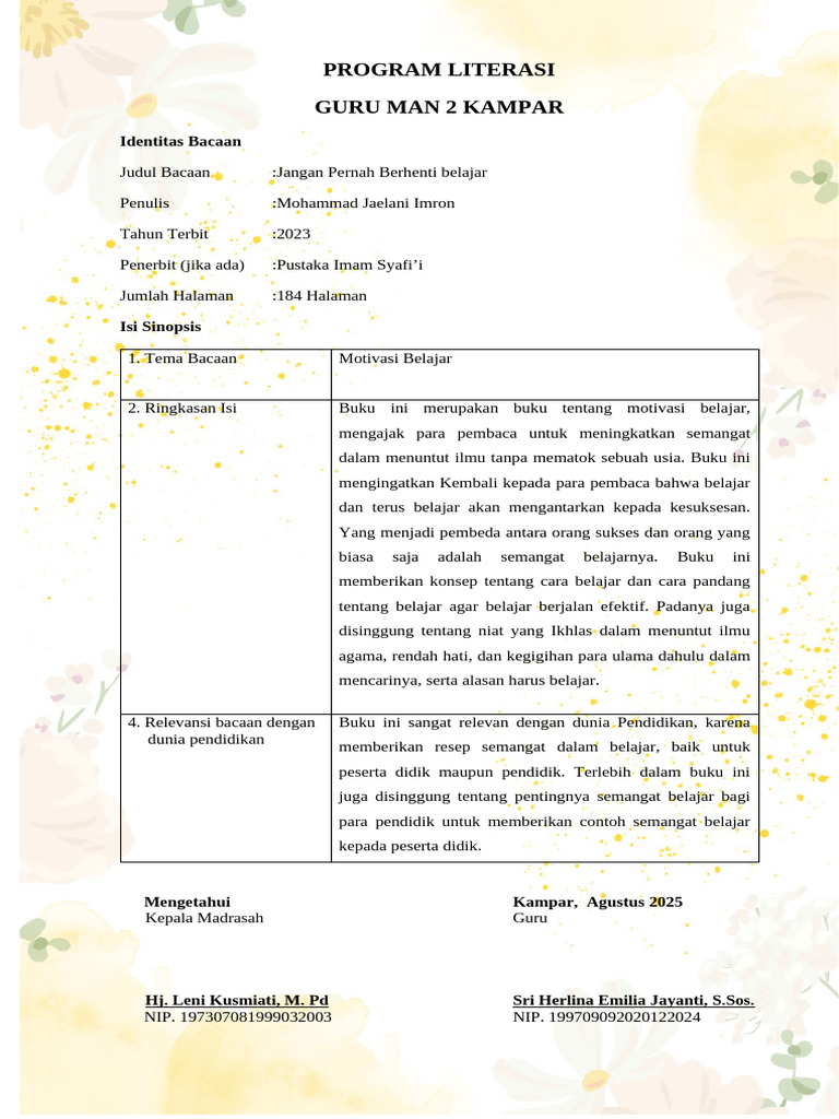 PROGRAM LITERASI Sri Herlina Emilia Jayanti | PDF