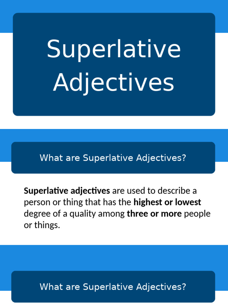Superlative Adjectives PowerPoint Lesson | PDF | Syllable | Adjective