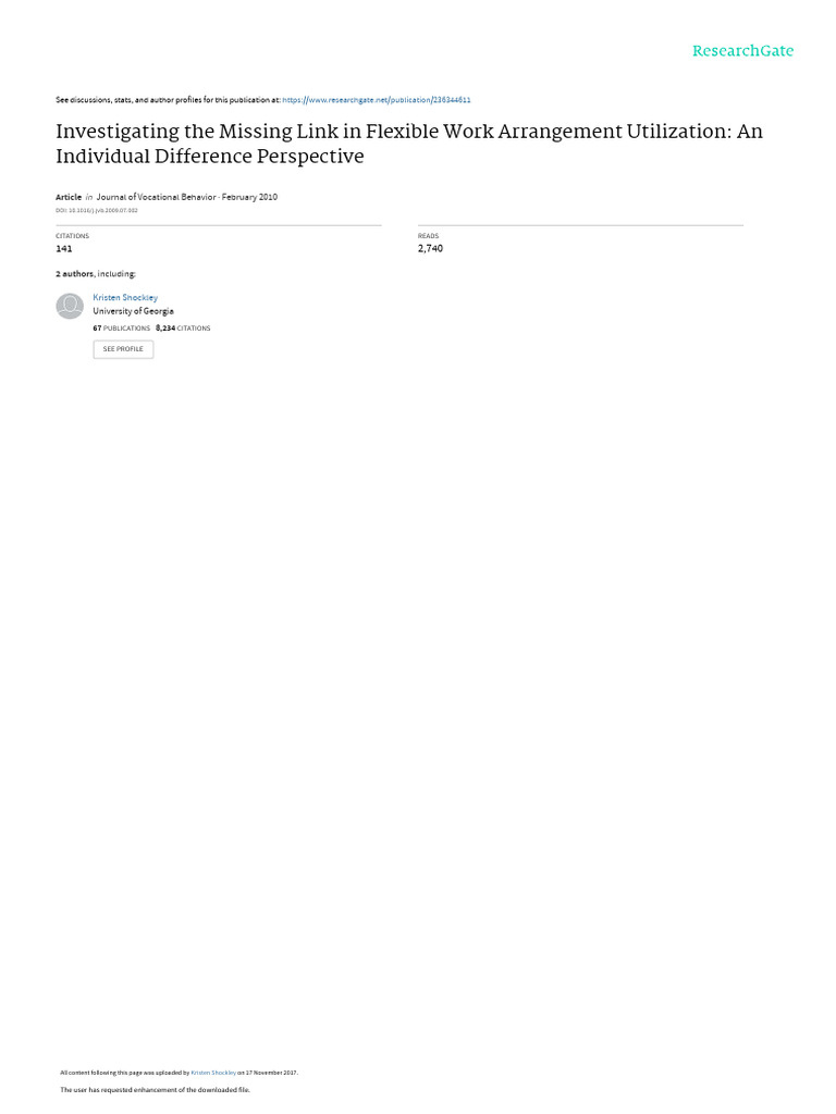 Shockley Allen JVB2010 | PDF | Motivation | Motivational