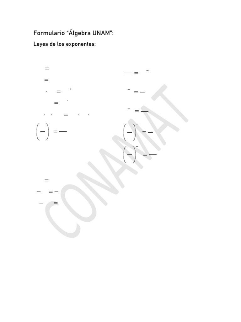 Formulario Matematicas UNAM 211205 092930 | PDF | Funciones ...