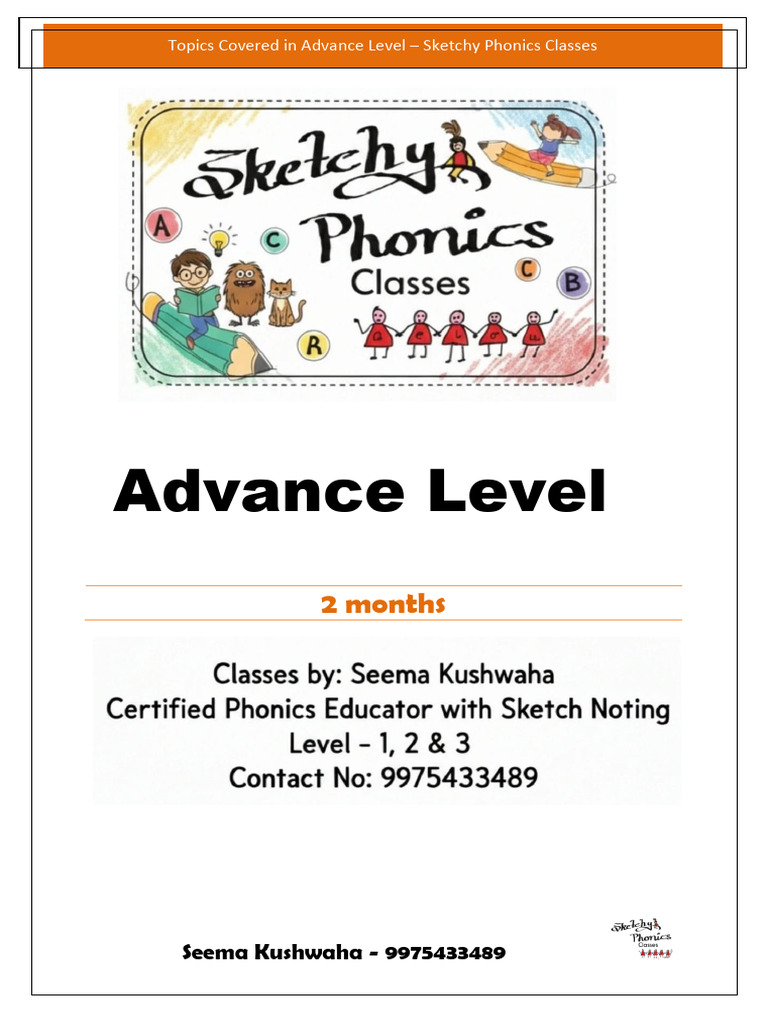 Topics Covered in Advanced Level - Sketchy Phonics Classes | PDF