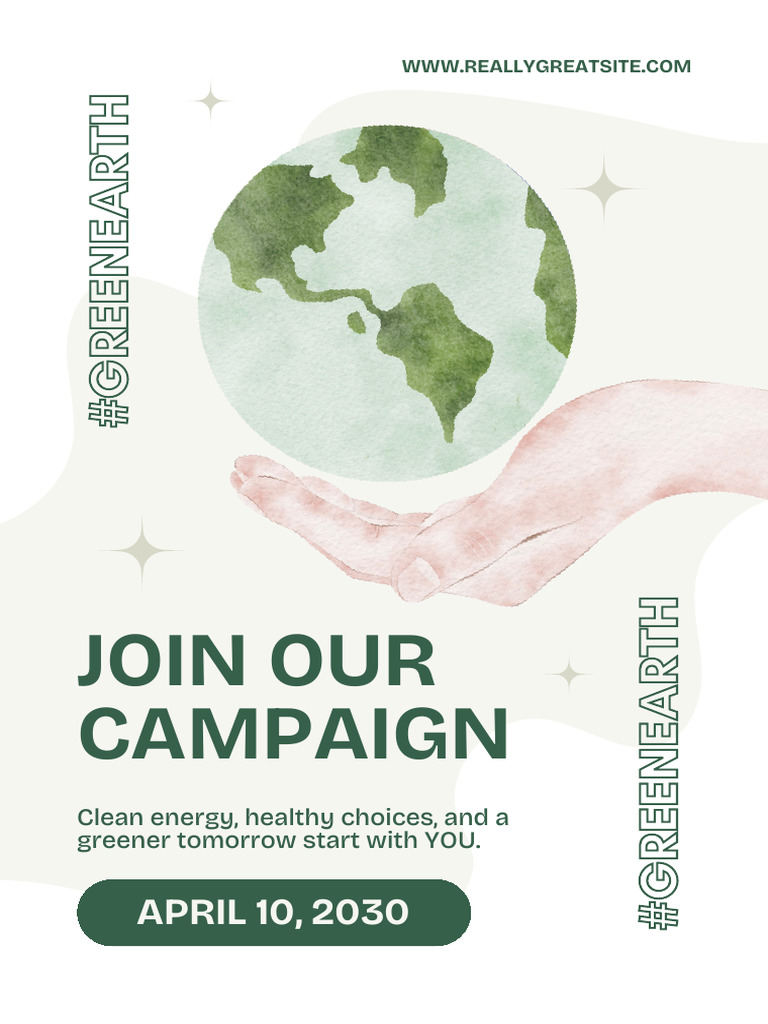 Beige and Green Sustainability Campaign Poster | PDF