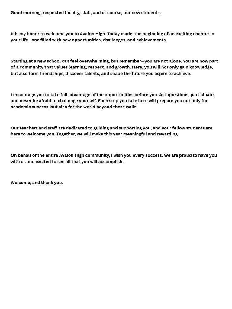 Welcome Speech | PDF