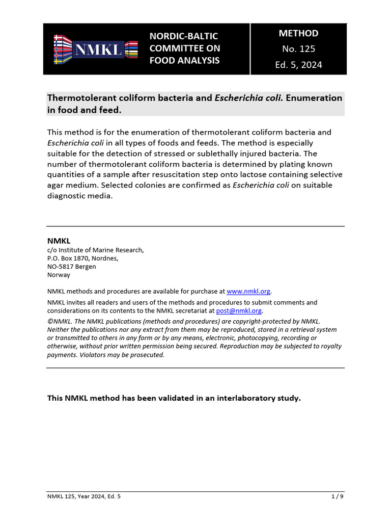 NMKL 125 - 4-Ed-2024 | PDF | Sodium | Chemistry