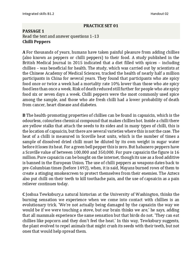 Health Benefits of Chilli Peppers | PDF | Chili Pepper | Robert Louis ...