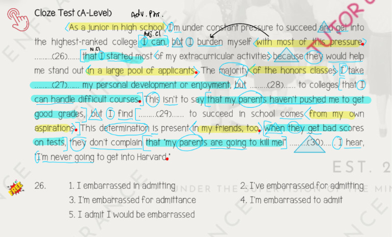 Reading & Paragraph Completion of 9-Subject | PDF