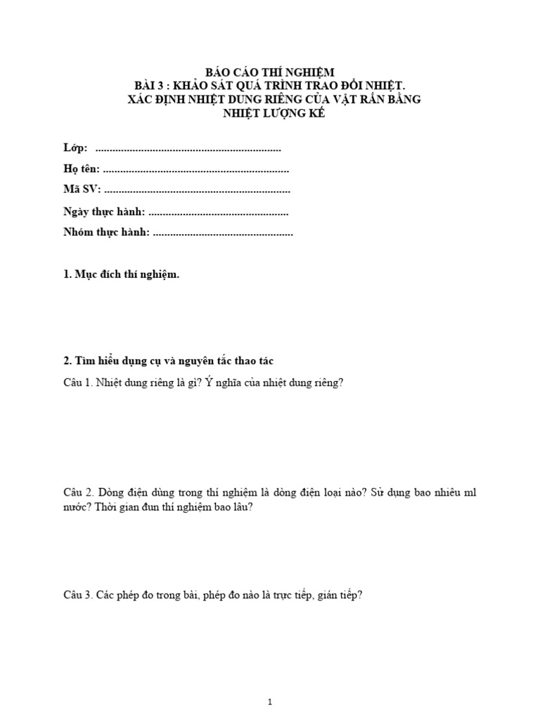 3. Xac Dinh Nhiet Dung Rieng Cua Vat Ran | PDF