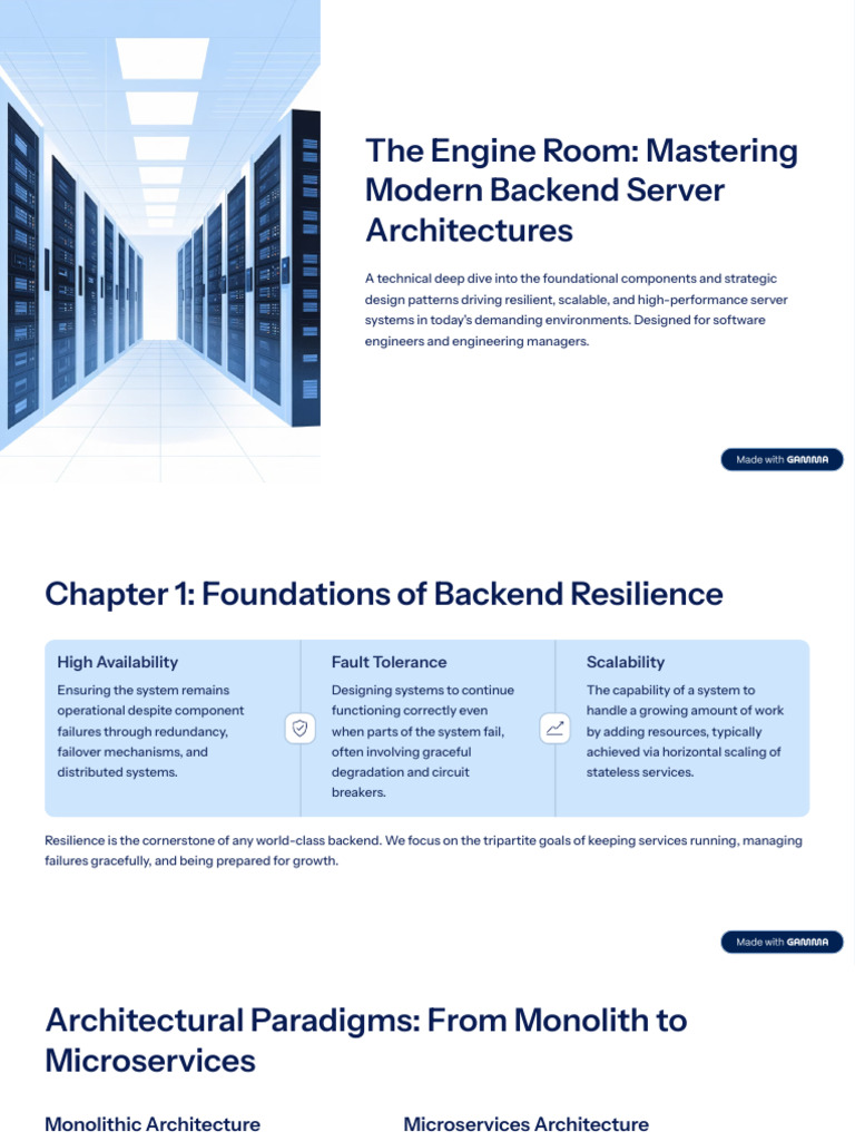 The Engine Room Mastering Modern Backend Server Architectures | PDF ...