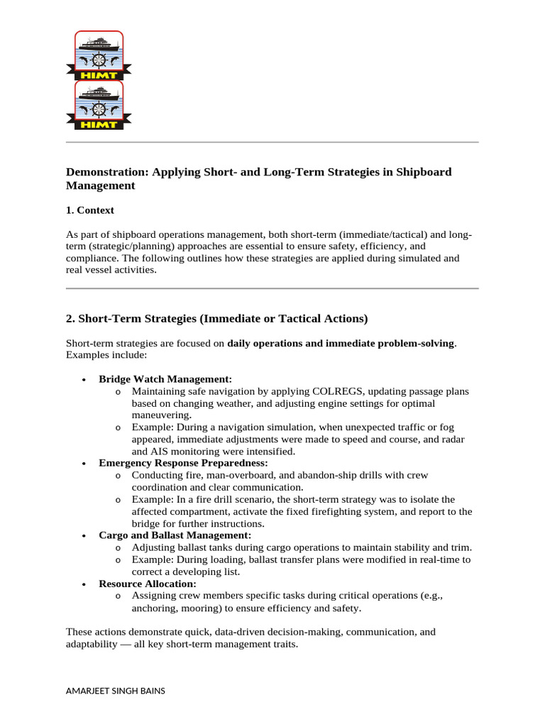 Long Term and Short Term Strategies-1 | PDF | Safety | Reliability ...
