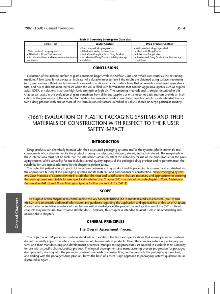 USP 41-1661 Evaluation of Plastic Packaging Systems and Their Materials ...