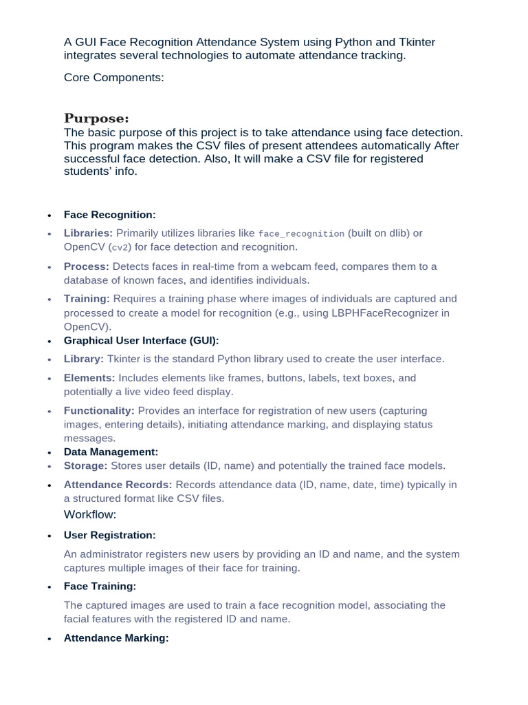 A GUI Face Recognition Attendance System Using Python and Tkinter ...