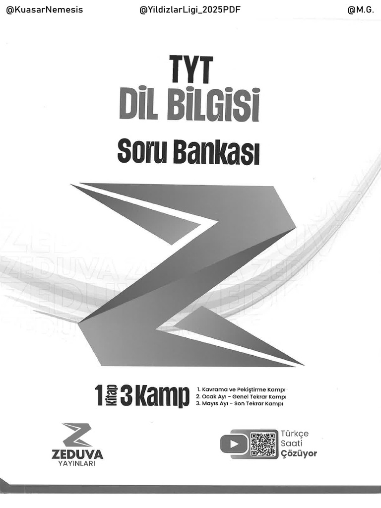 2026 Zeduva Yayınları TYT Dil Bilgisi Soru Bankası @YildizlarLigi | PDF