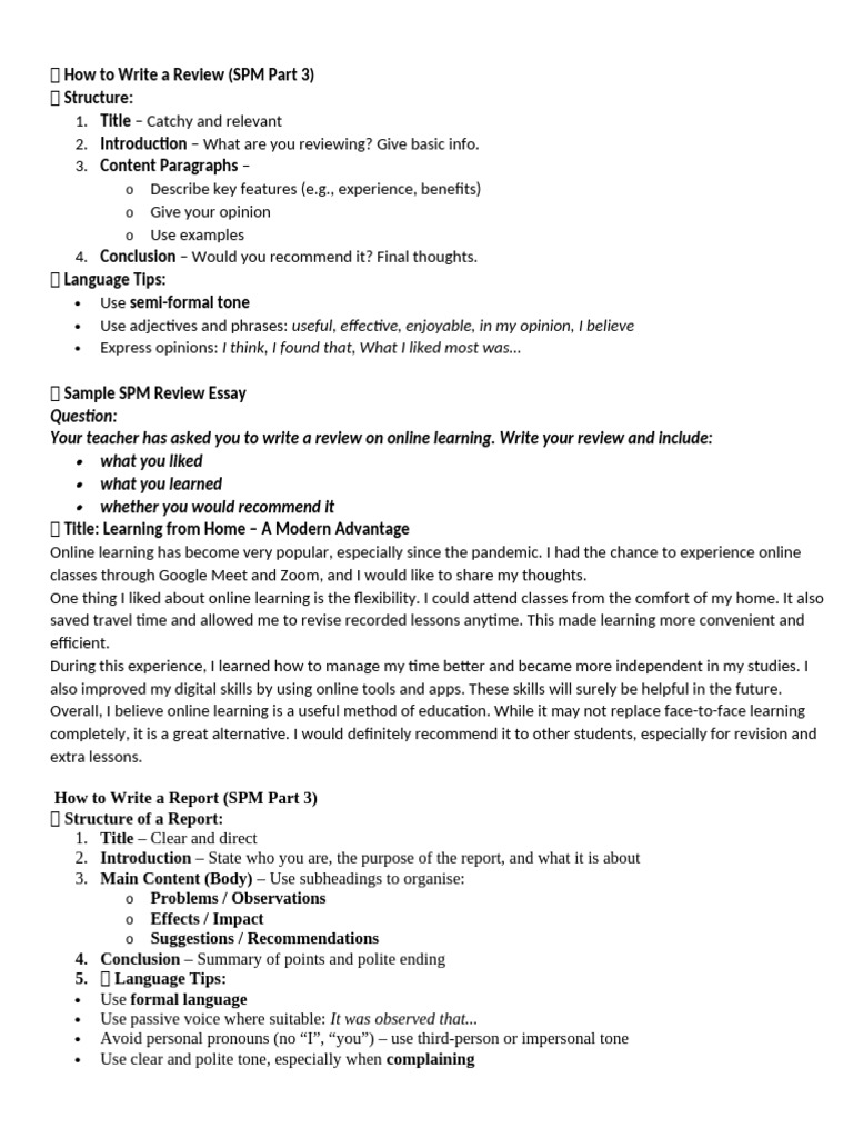 SPM Report Writing Guide | PDF | Educational Technology
