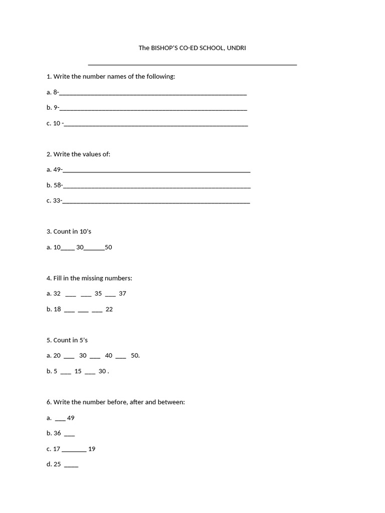MAth Worksheet | PDF