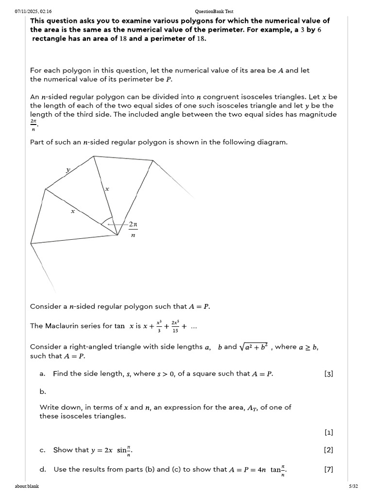 Area and Perimeter of Regular Polygons | PDF