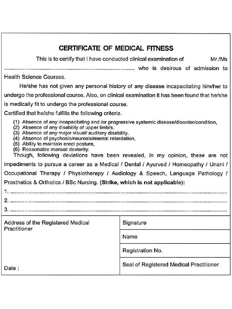 Med Certificate | PDF