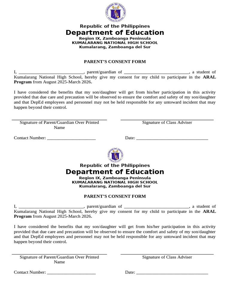 ARAL Consent Form | PDF