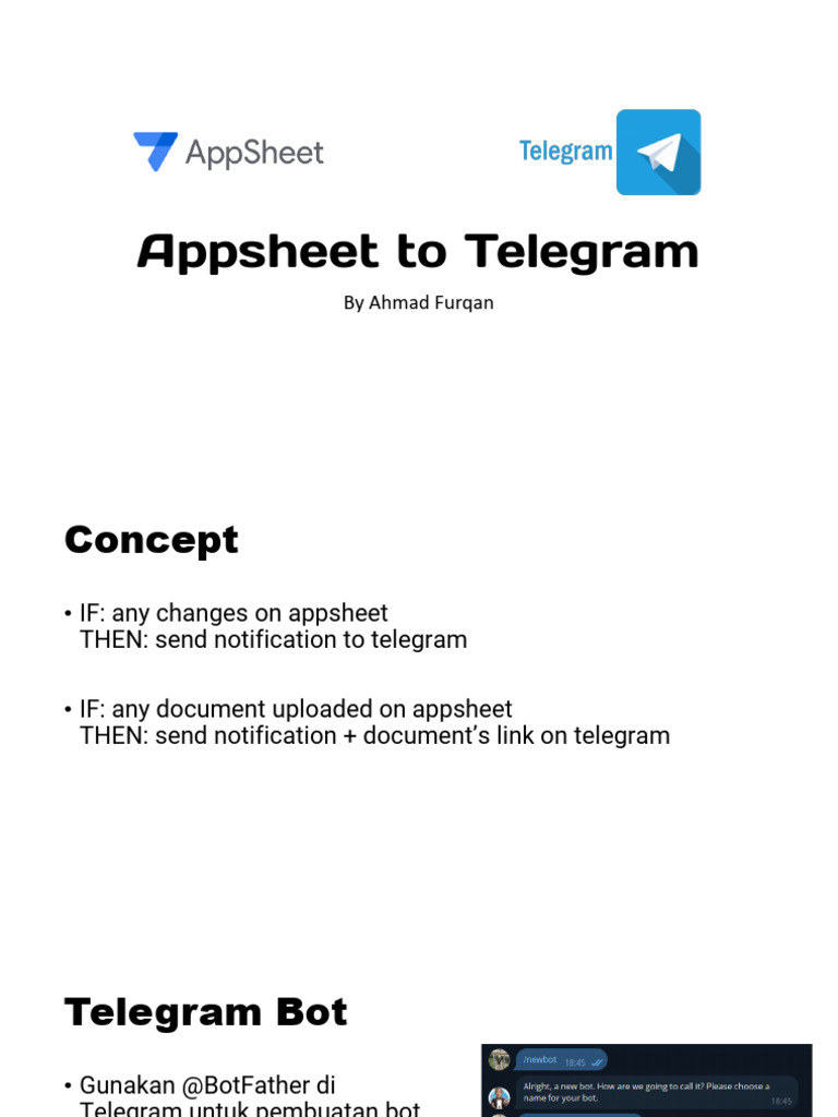 Appsheet To Telegram | PDF