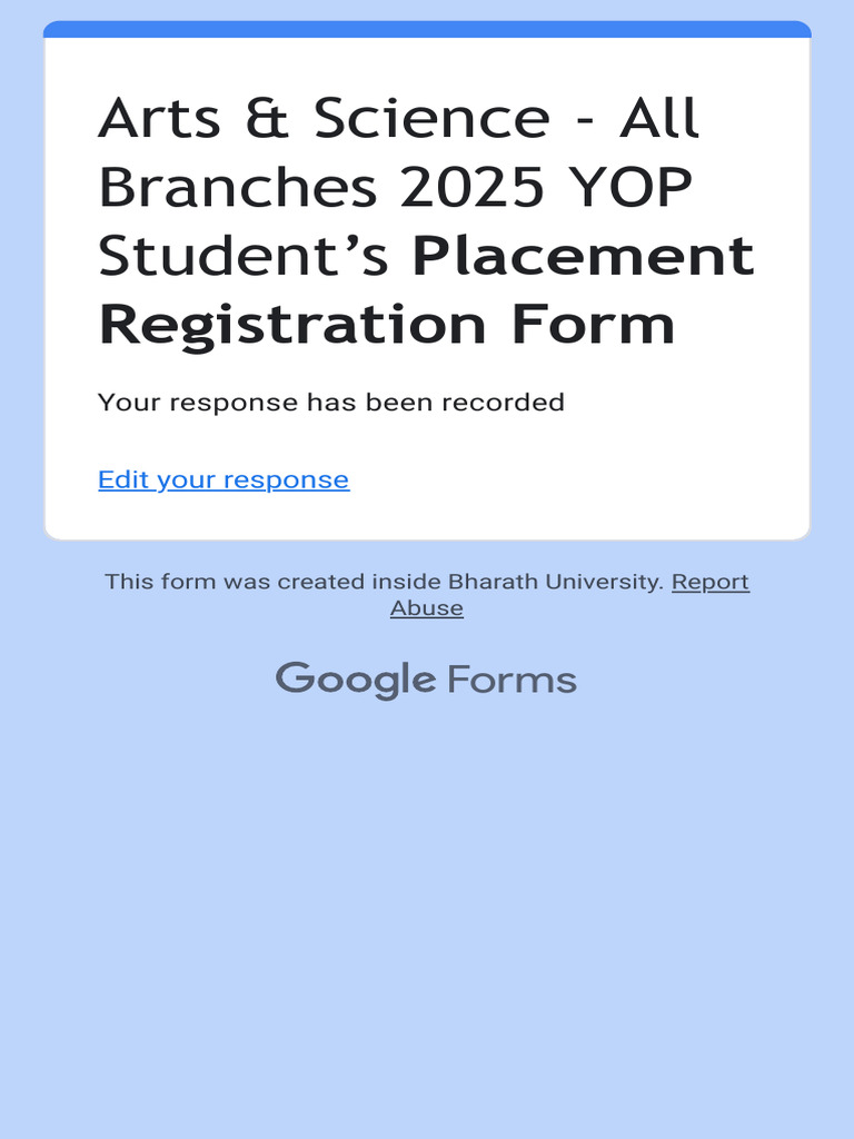 Arts & Science - All Branches 2025 YOP Student's Placement Registration ...