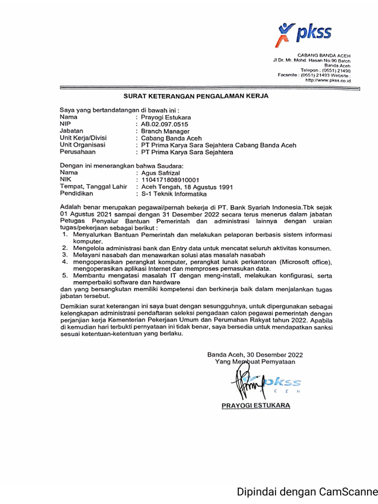 Pengalaman Kerja Bansos | PDF