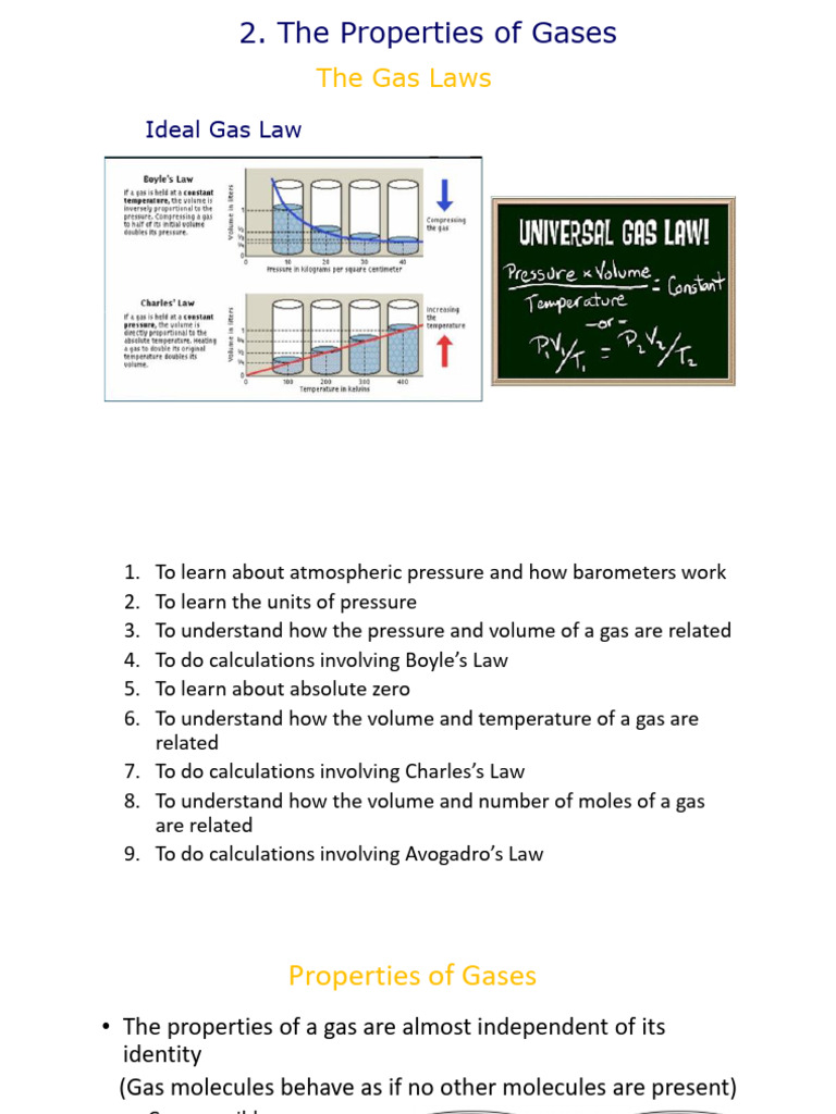 Chapter 2-Ideal Gas Law | PDF | Gases | Pressure