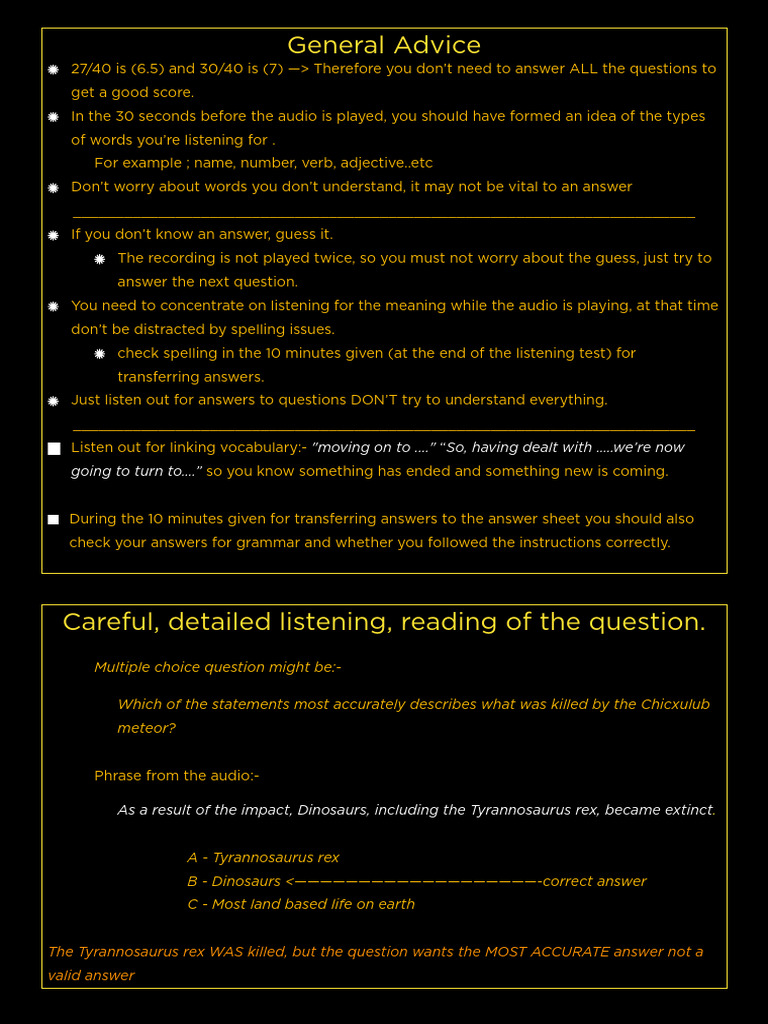 Listening OVERALL Advice | PDF | Multiple Choice | Linguistics