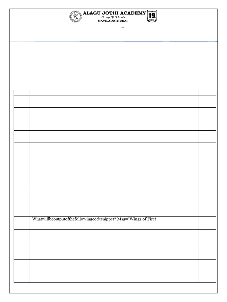 Class XII Computer Science Revision Exam | PDF | Computer Network ...