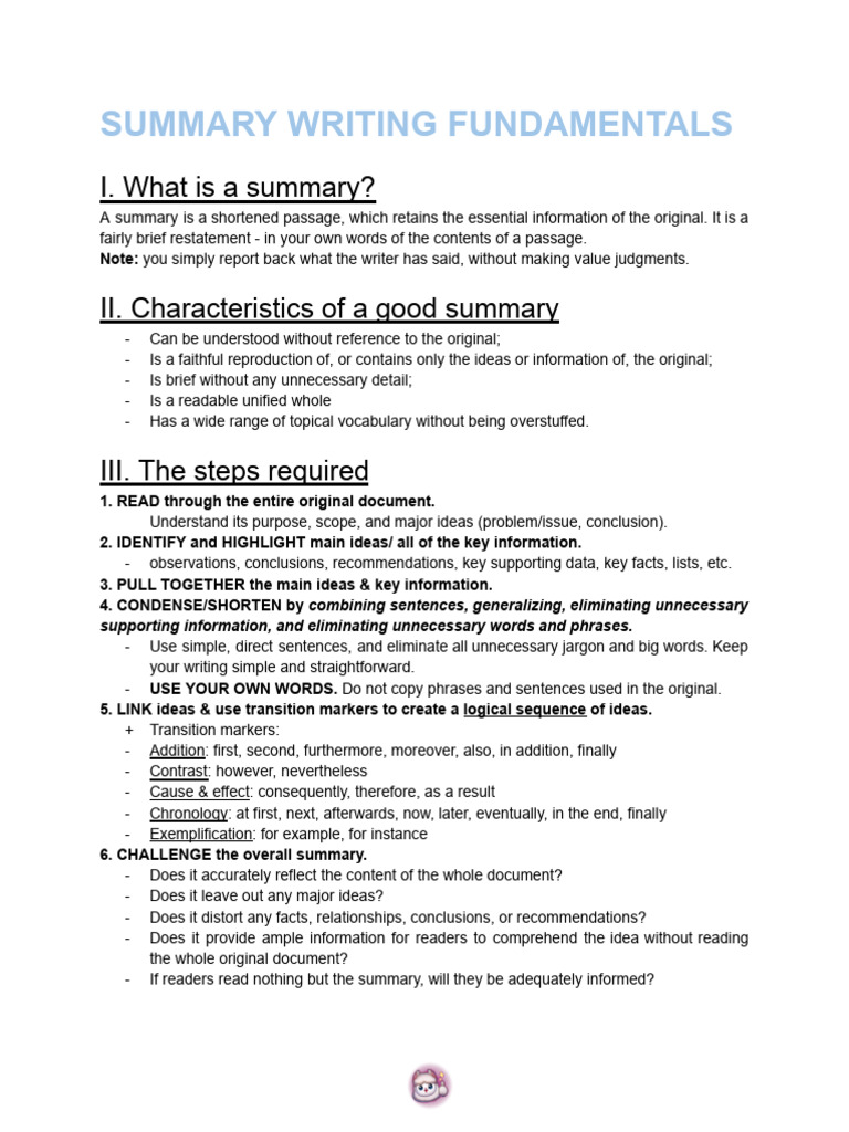 Summary Writing Essentials Guide | PDF | Feminism | Gender Studies