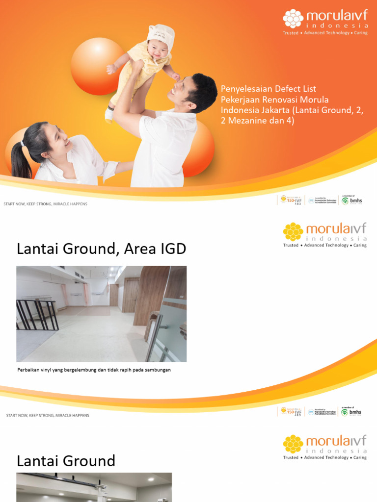 Penyelesaian Defect List Pekerjaan Renovasi Morula Indonesia Jakarta | PDF