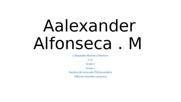 Alexander Alfonseca Montero | PDF