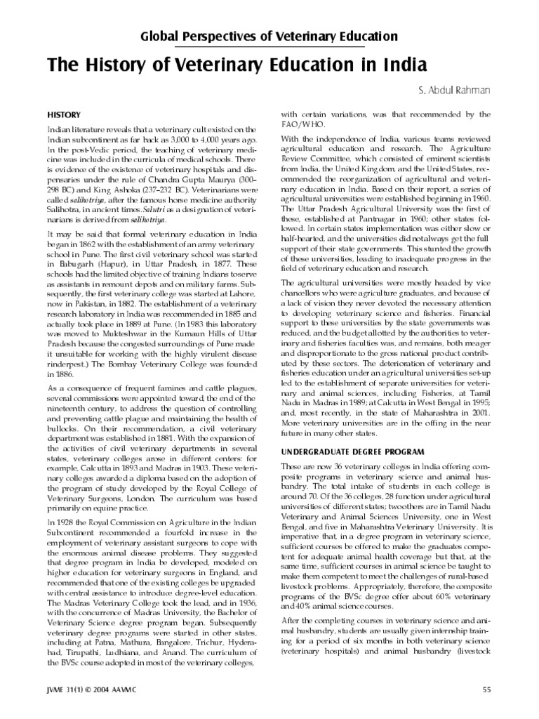 First Veterinary College in India | PDF | Veterinary Medicine ...