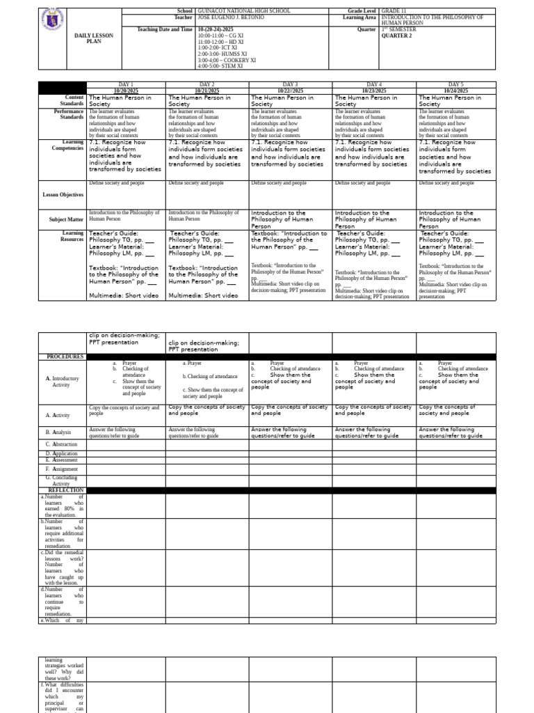 October Lesson Plan | PDF | Learning | Intelligence
