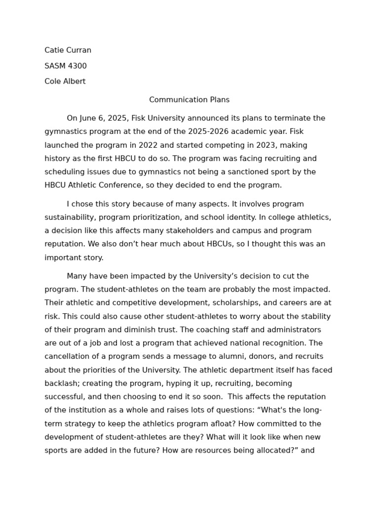 Communication Plans Curran | PDF