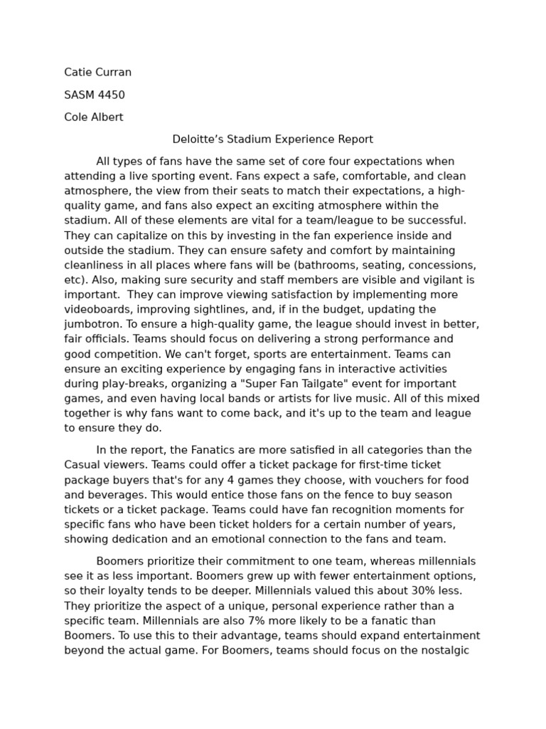 Deloitte Stadium Report Curran | PDF | Millennials