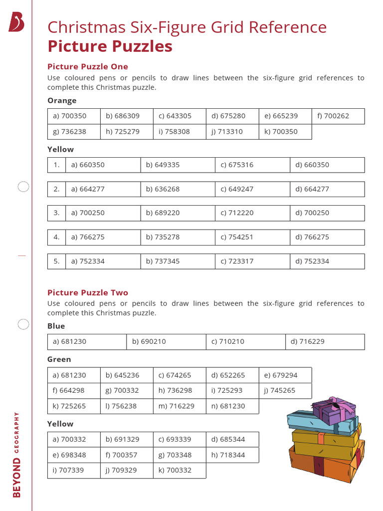 Christmas Grid Reference Puzzles | PDF