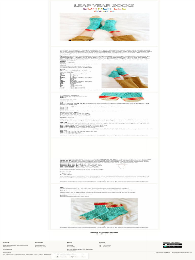 Leap Year SOcks | PDF