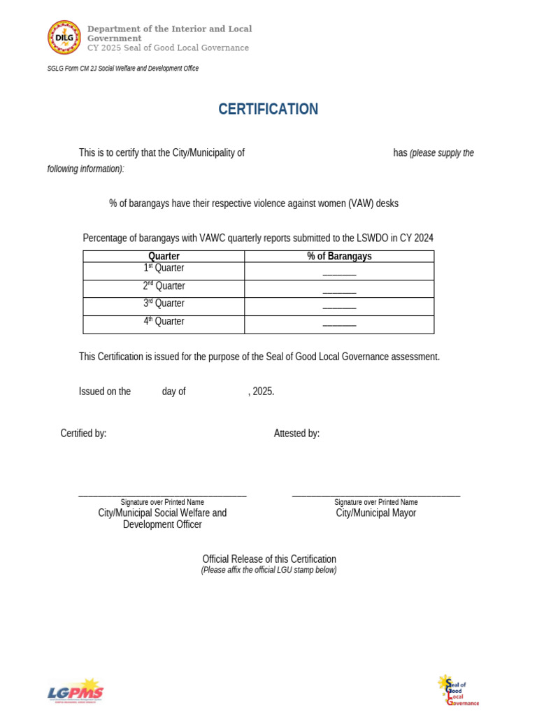 Certification MSWDO | PDF